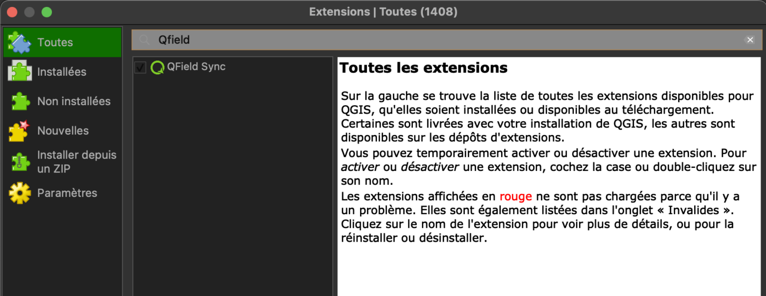 QField - Synchronisation